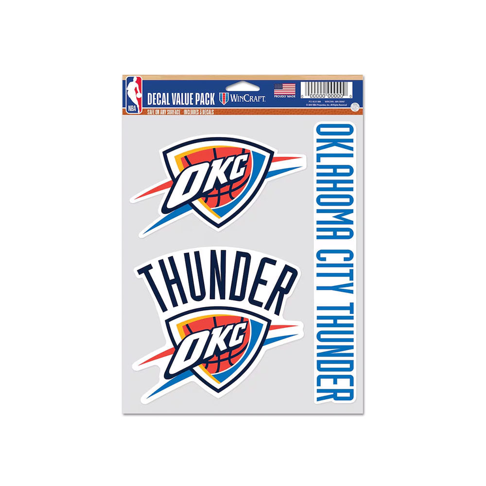 STICKERS WINCRAFT OKLAHOMA CITY THUNDER MULTI USE 3 FAN - NBA Store ...