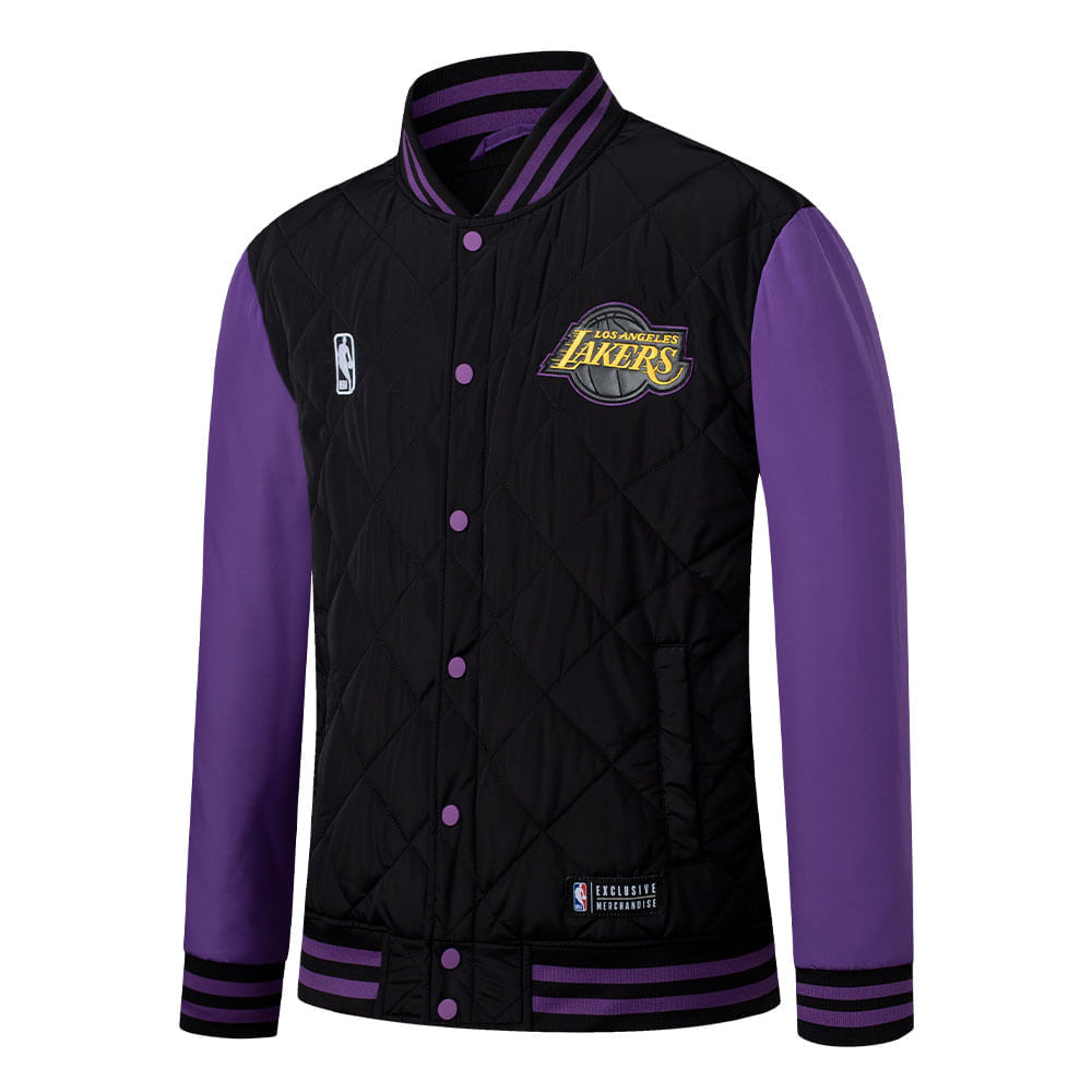 Campera NBA LOGO PATCH REGULAR FIT QUILTED BOMBER LOS ANGELES LAKERS