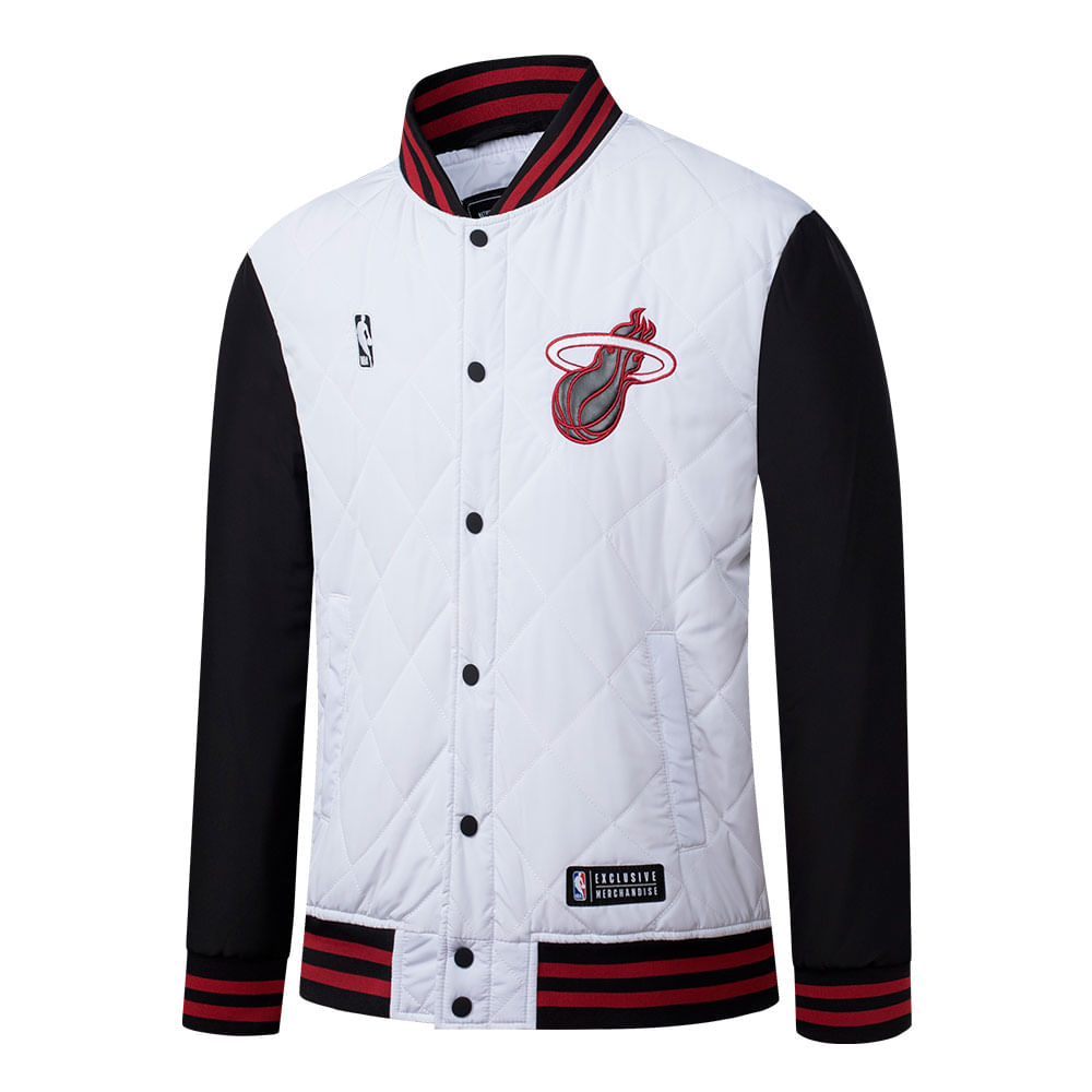 CAMPERA NBA NBA LOGO PATCH REGULAR FIT QUILTED BOMBER MIAMI HEAT - NBA ...